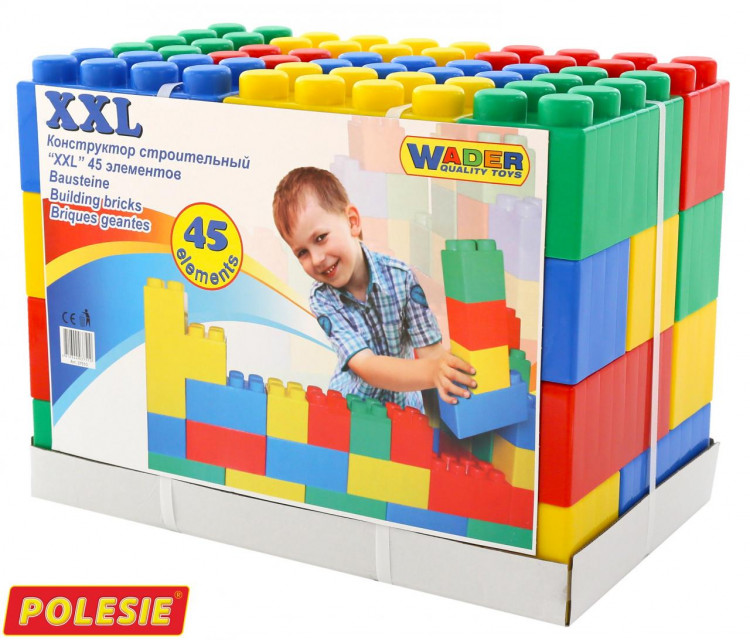 Конструктор строительный XXL, 45 элементов Wader 37510